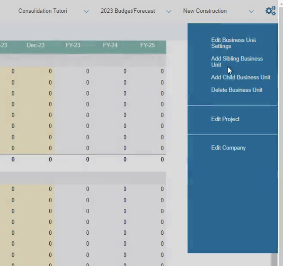Create a Consolidation