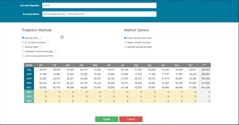 Entering data manually into your Income Statement